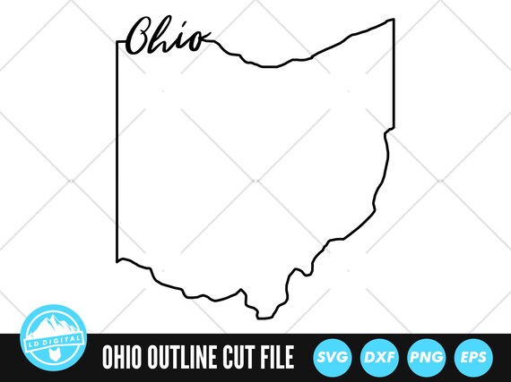 Ohio Outline with Text SVG Files Ohio Cut Files United | Etsy
