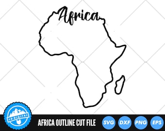 Africa Shape SVG Files Africa Cut Files Africa Vector Africa Map Clip ...
