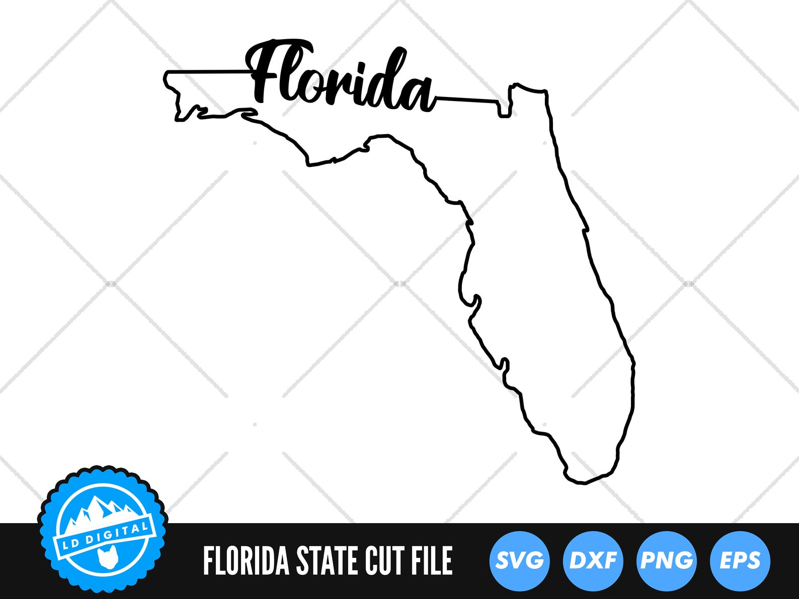 Florida Outline With Text SVG Files | Florida Cut Files | United States ...
