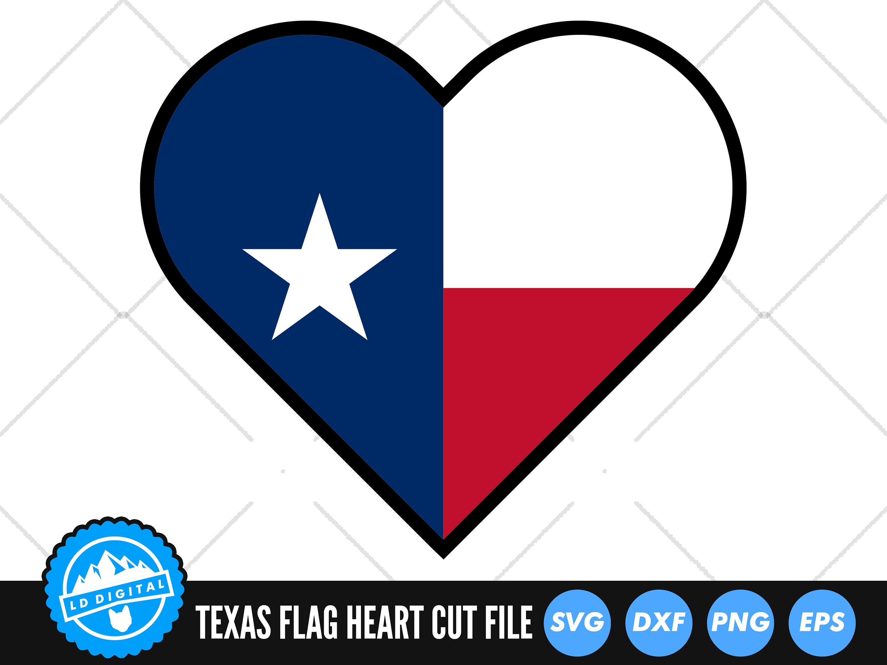 Texas Star Heart SVG Files Texas Love Heart and Flag Cut - Etsy UK
