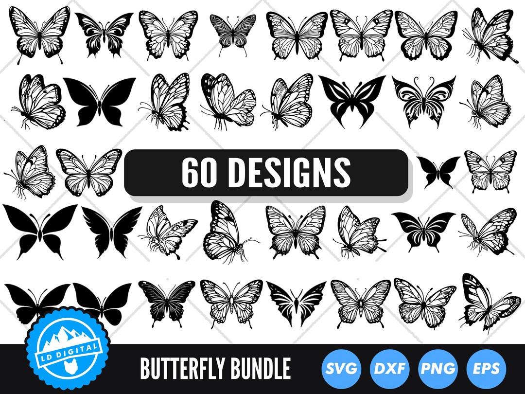 Butterfly Bundle SVG, Butterflies Cut File, Butterfly Clipart, Insect ...