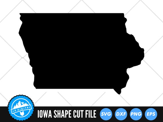 Iowa State Map Silhouette Iowa Cricut State svg eps png dxf jpg State ...