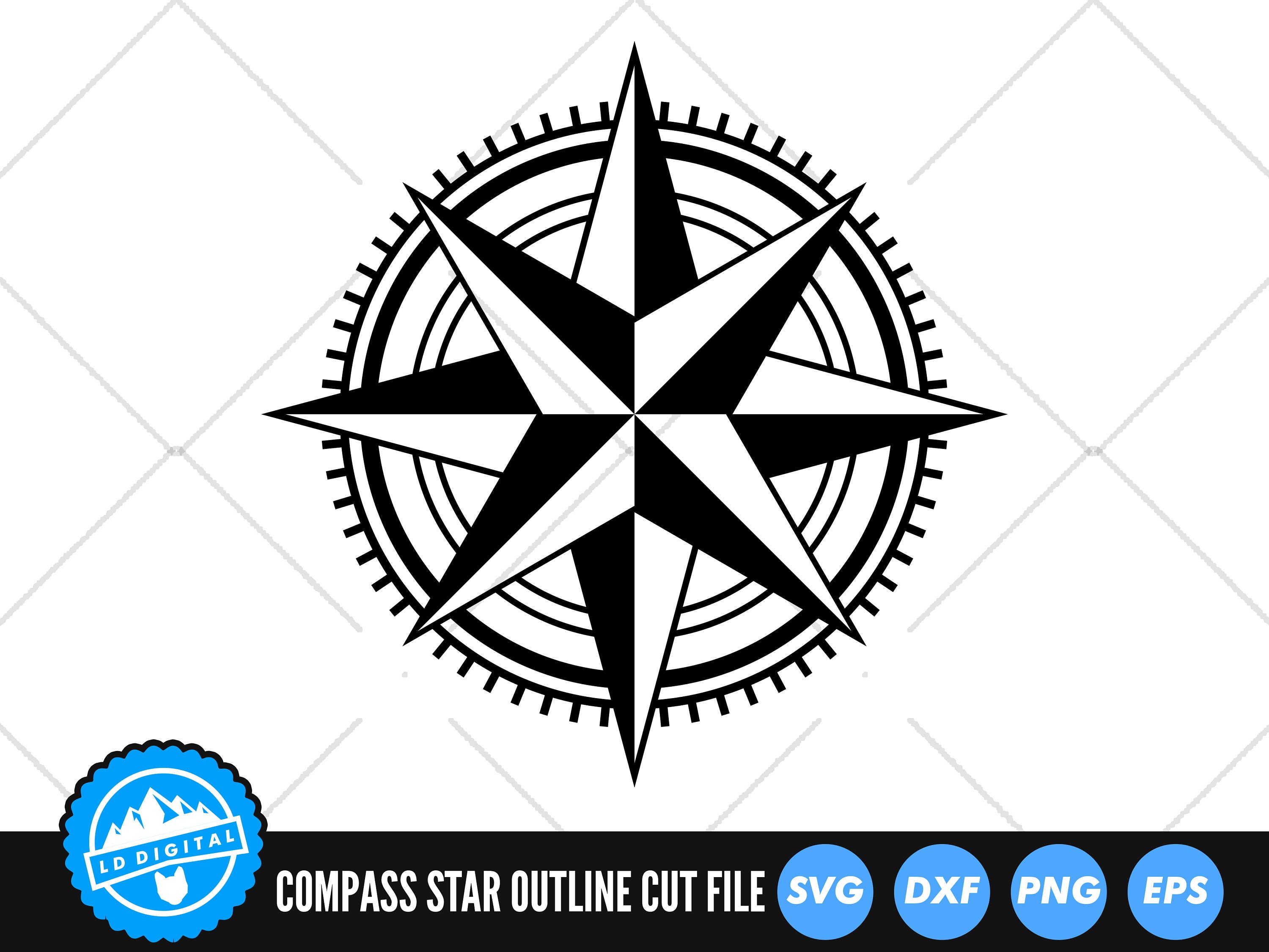 Nautical Compass SVG Files Compass Cut Files Nautical | Etsy