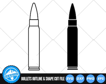 Dxf Clipart Ammo Svg Hunting Svg 22mm Bullet SVG Bullet Svg Military ...