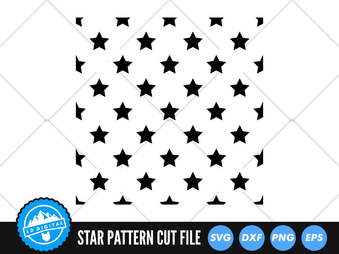 Star Pattern SVG Files | Seamless Star Pattern Cut Files | Star Pattern ...