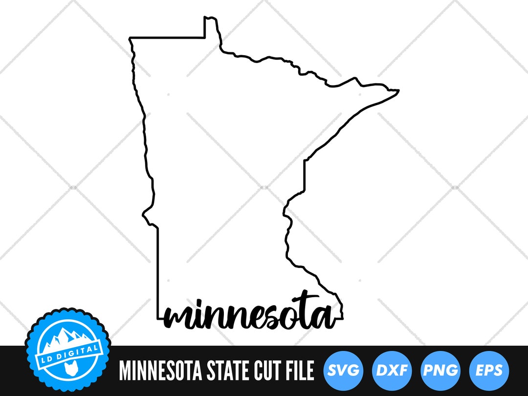 Minnesota Outline With Text SVG Files | Minnesota Cut Files | United ...