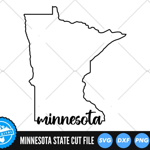 Minnesota Outline With Text SVG Files Minnesota Cut Files - Etsy