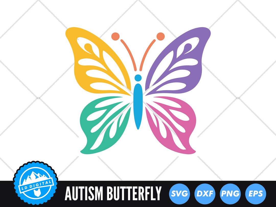 Autism Butterfly SVG Cut File, Neurodiversity Awareness Clipart, Autism ...
