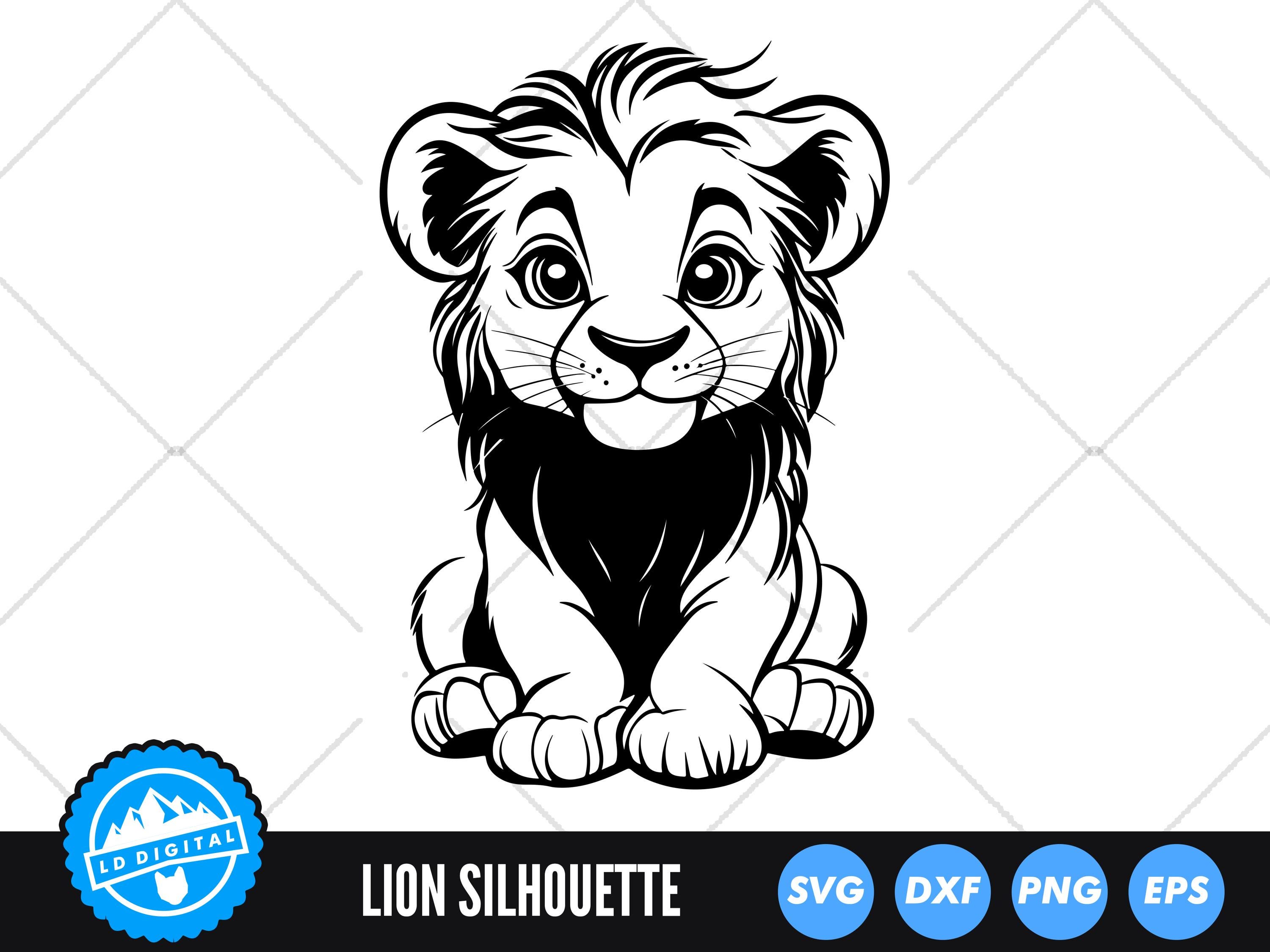 Cute Lion Outline Bundle SVG, Baby Lion Cut File, Safari Animal SVG ...