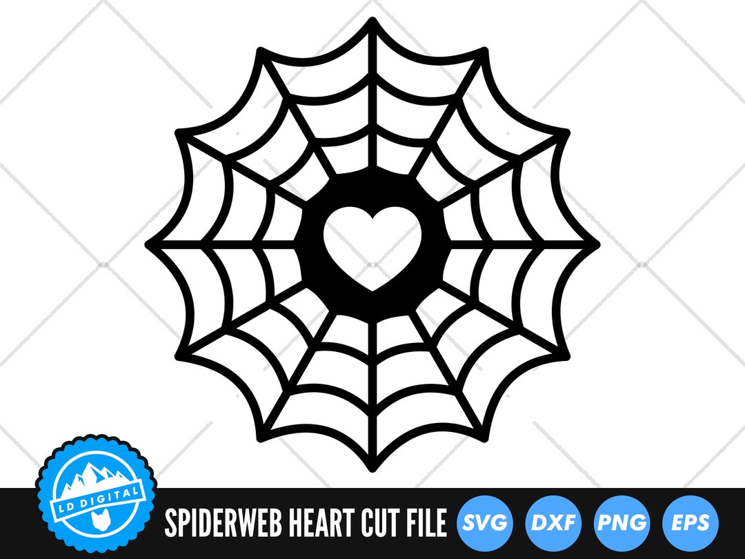 Spider Web Heart SVG Files | Halloween SVG Cut Files | Valentines Day ...