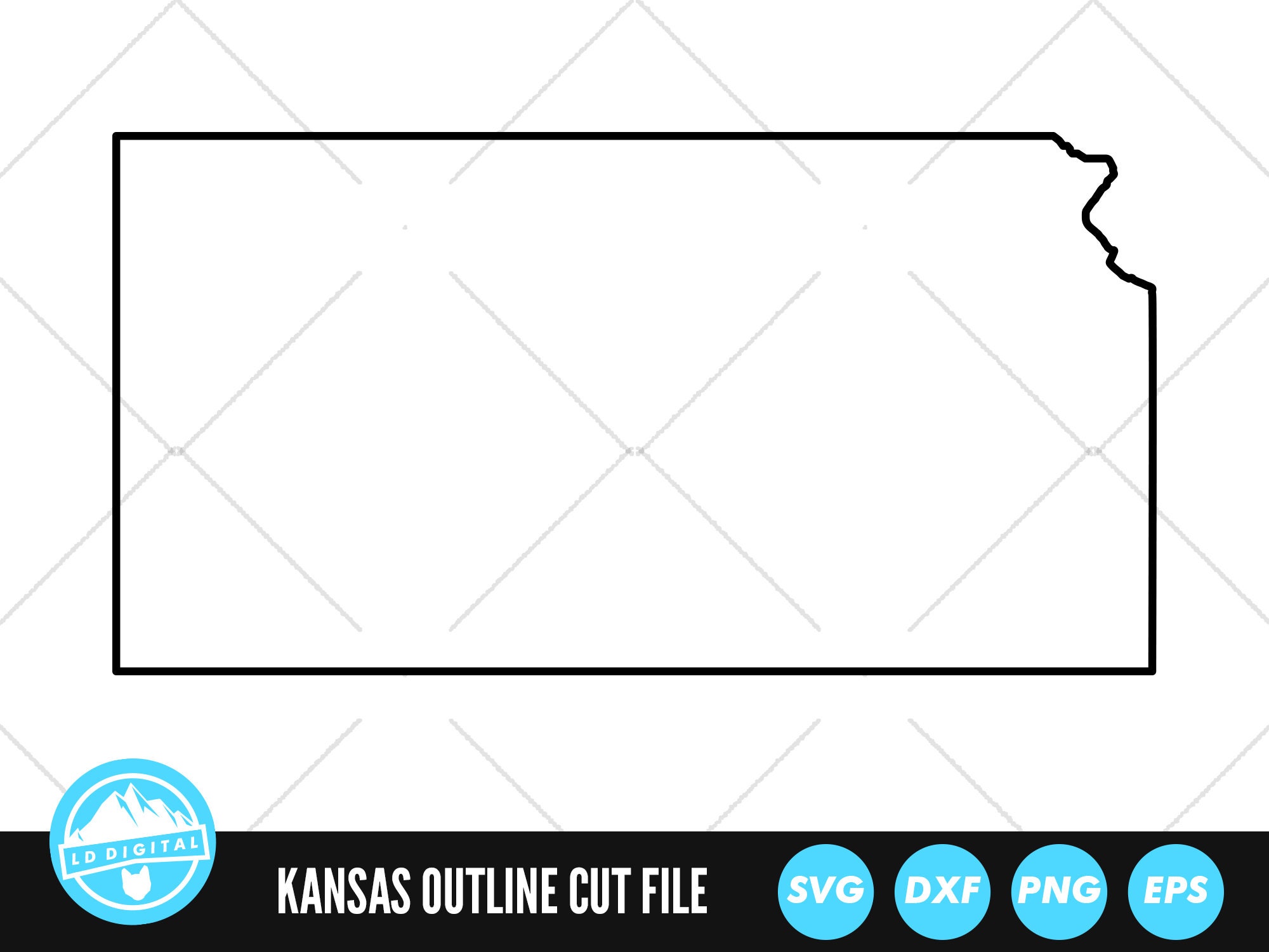 Kansas Outline SVG Files | Kansas Cut Files | United States of America ...