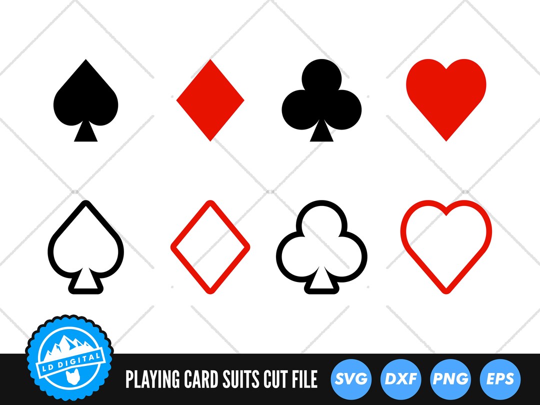 Playing Card Suits Spades Diamonds Clubs Hearts Cut - Etsy