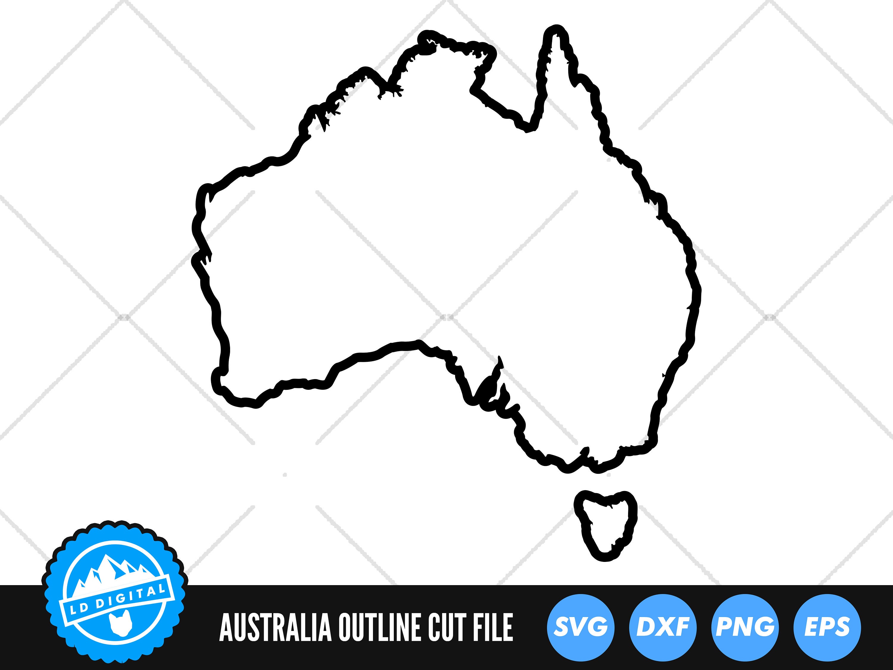 Australia Outline SVG Files | Australian Map Outline Cut Files ...