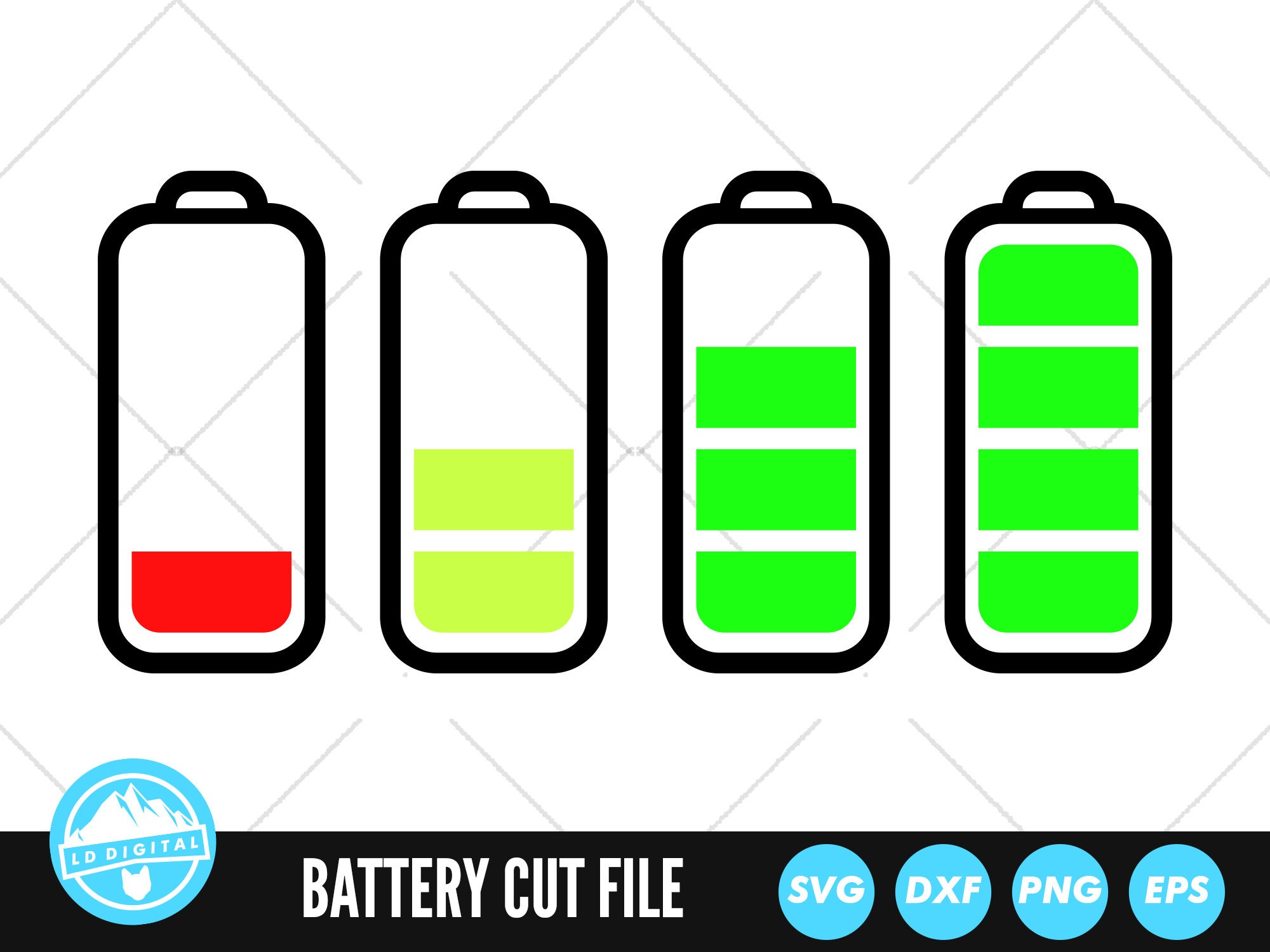 Low Battery SVG Full Charge Battery SVG Low Battery Clip - Etsy