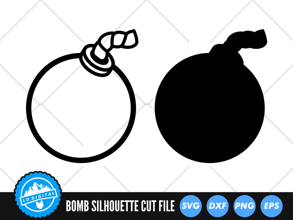 Bomb Outline Silhouette SVG Files Bomb Cut Files Bomb - Etsy