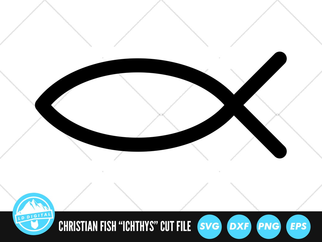 Christian Fish Ichthys SVG Files | Christian Fish Symbol Cut Files ...