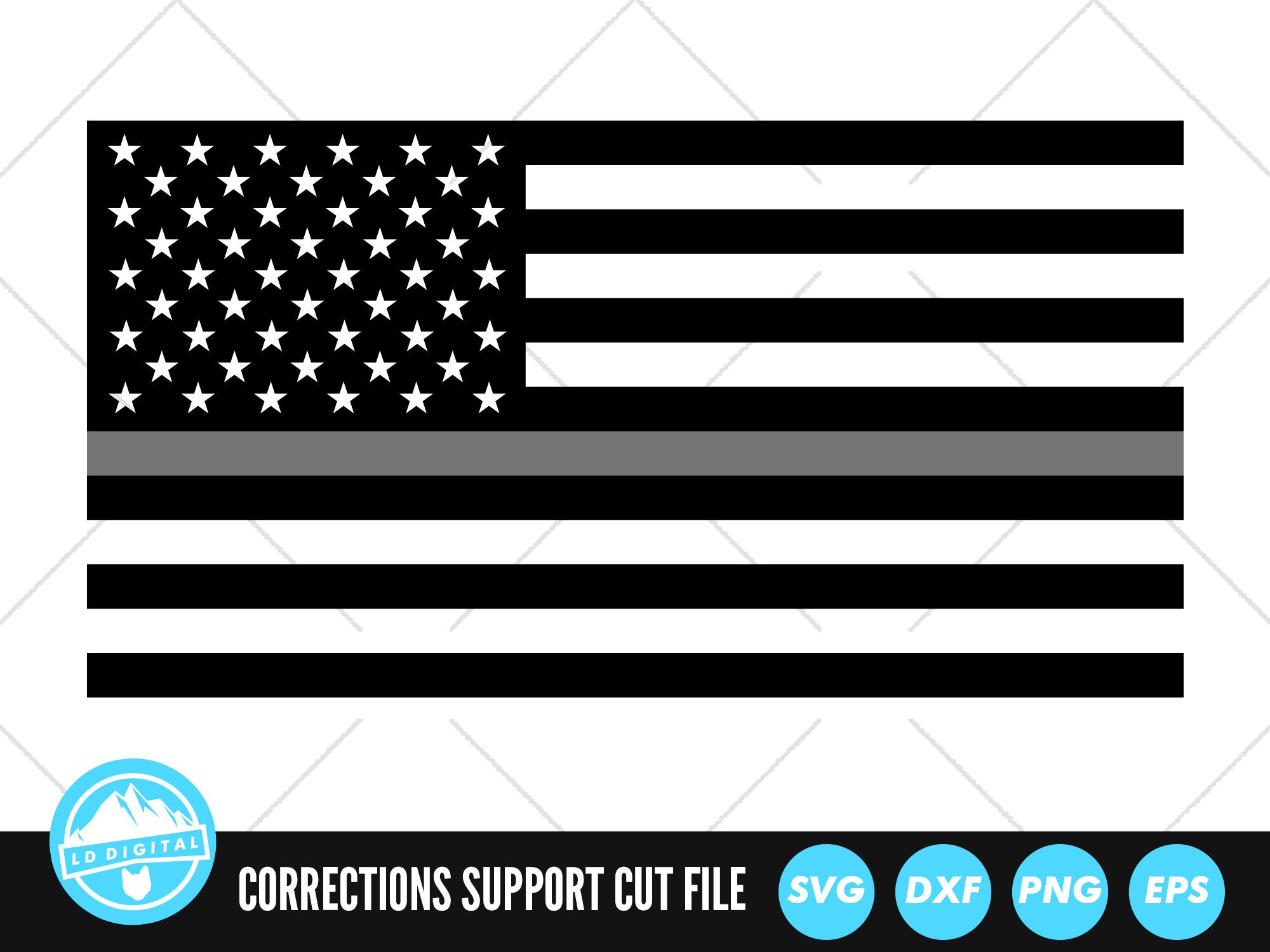 Corrections Grey Line US Flag | United States of America Flag ...