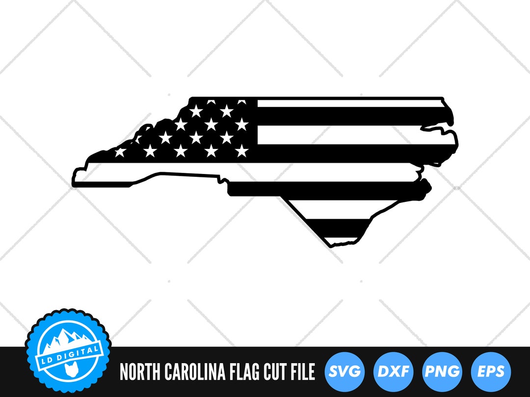 North Carolina US Flag SVG Files North Carolina Silhouette Cut Files ...