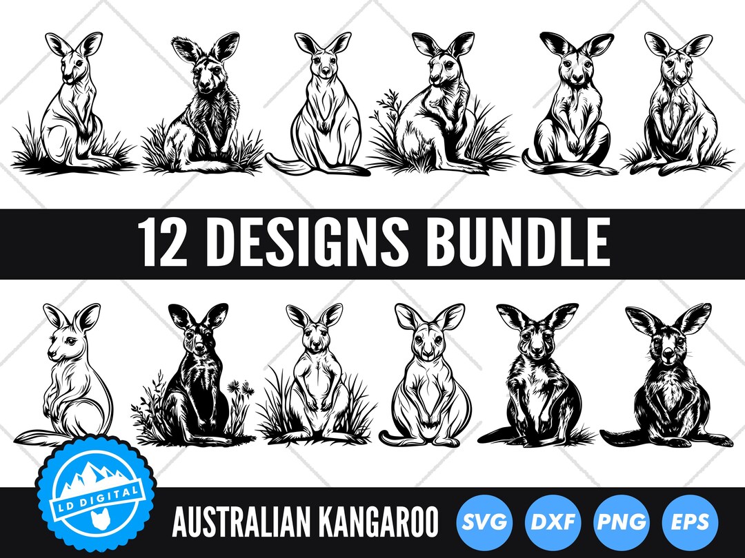 Kangaroo SVG Files | Kangaroo Cut Files | Australian Animal Vector ...