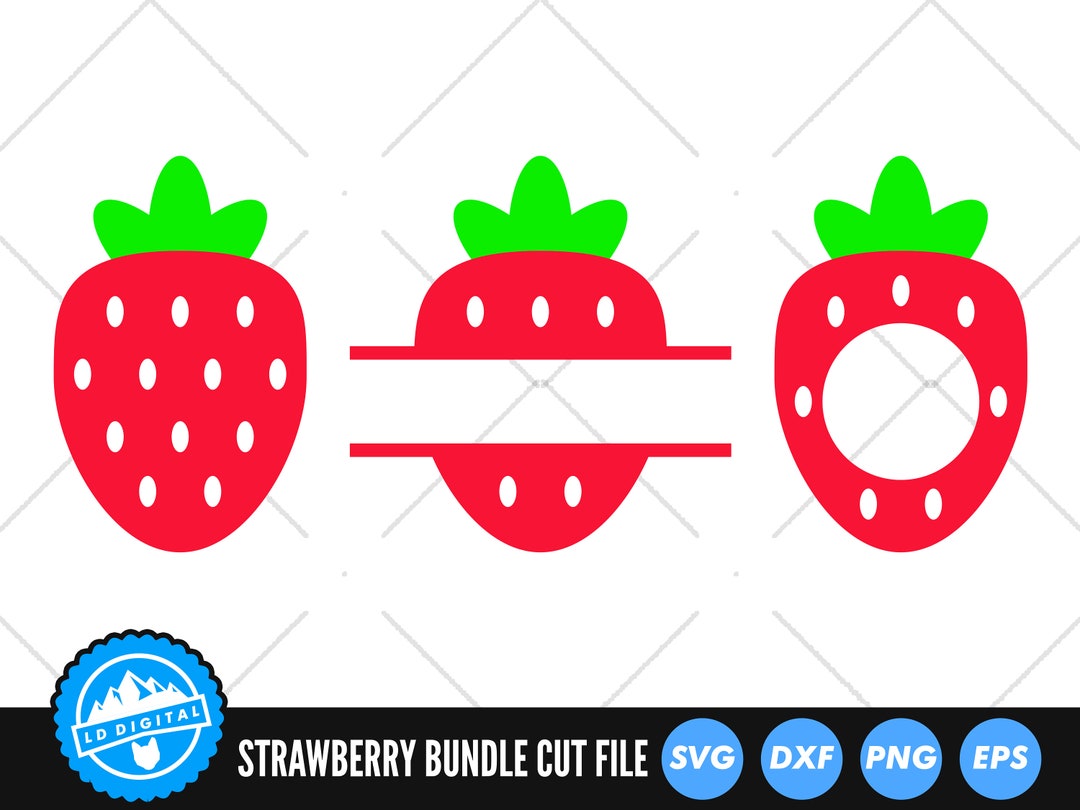 Strawberry SVG Bundle Kawaii Fruit SVG Strawberry Clipart Berries SVG ...