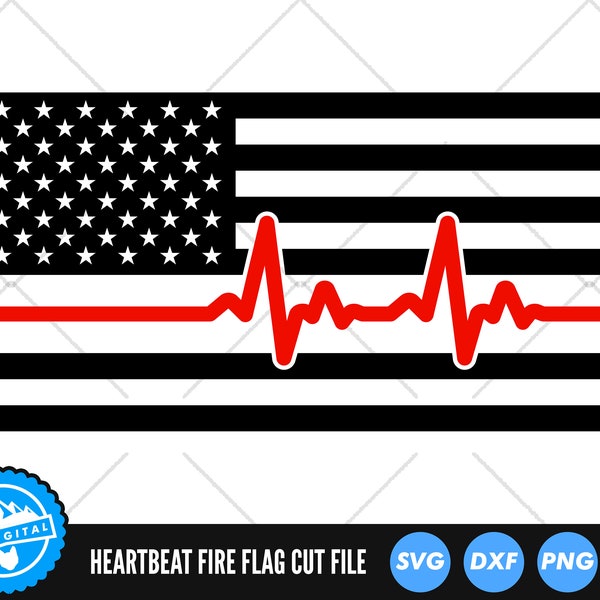 Firefighter Ekg Svg - Etsy