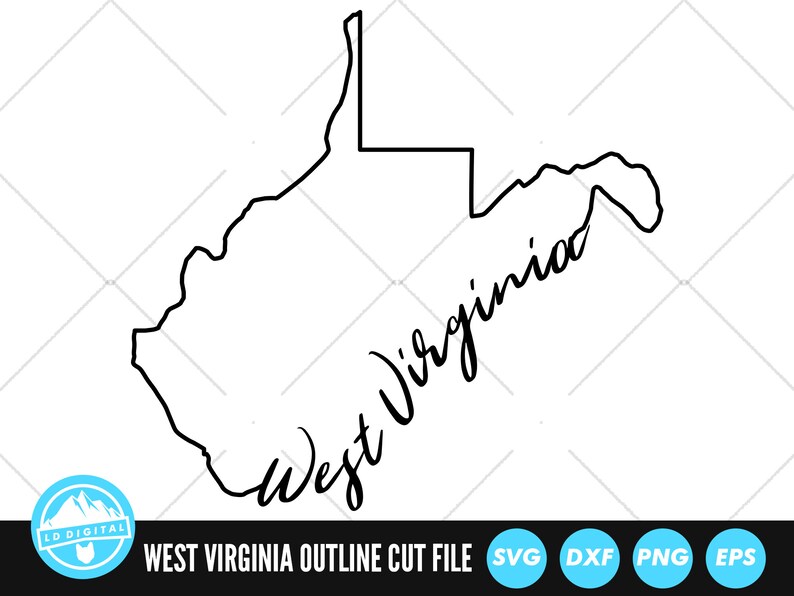 West Virginia Outline with Text SVG Files West Virginia Cut | Etsy