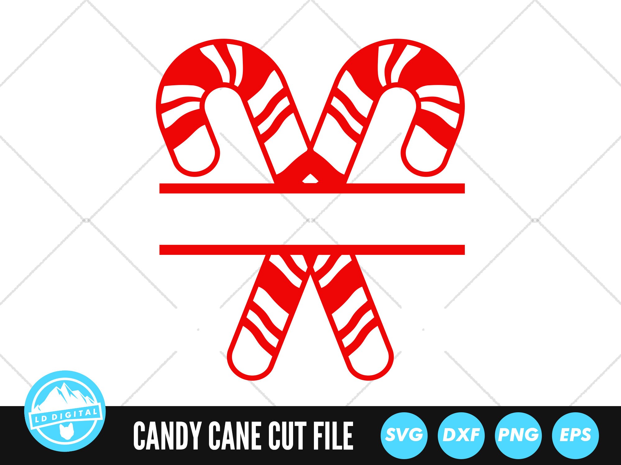 Candy Cane Monogram SVG Files | Split Candy Cane Cut Files | Christmas ...