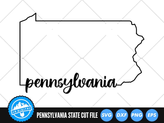 Pennsylvania Outline With Text SVG Files Pennsylvania Cut | Etsy