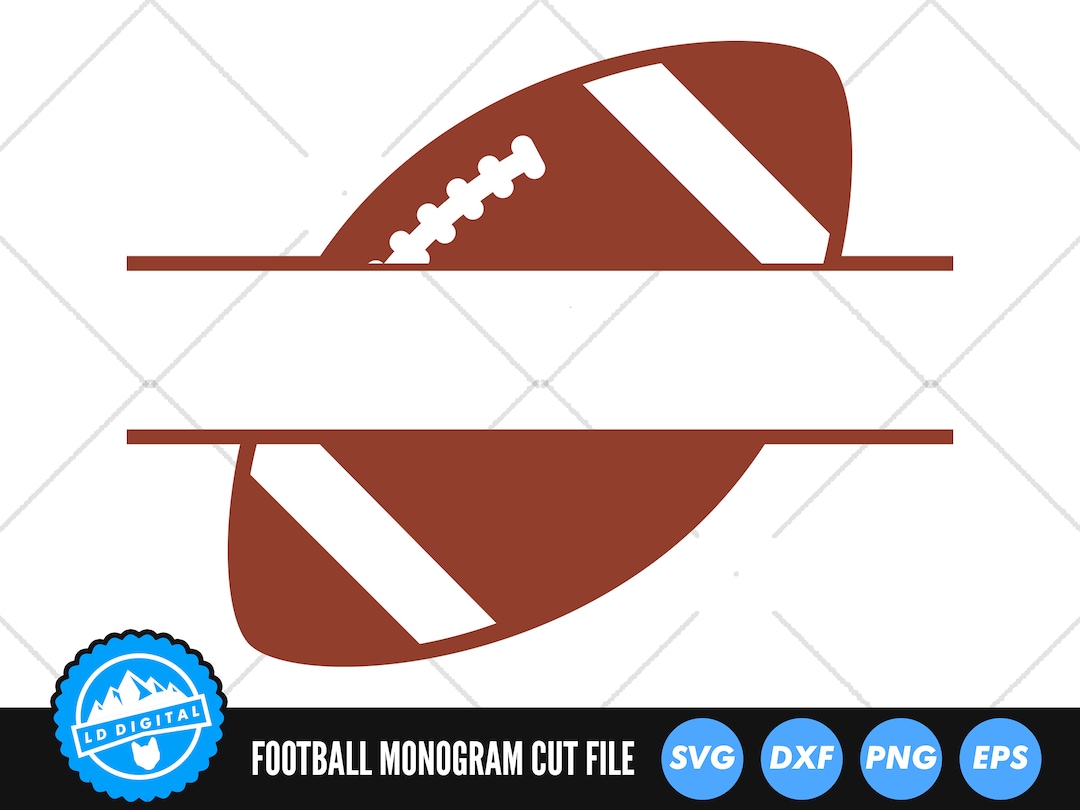 Football Split Name Frame SVG Files | Football Silhouette Cut Files ...