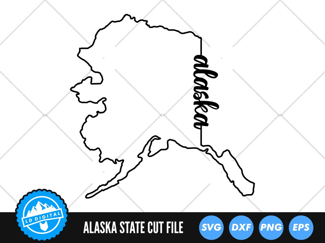 Alaska Outline With Text SVG Files | Alaska Cut Files | United States ...