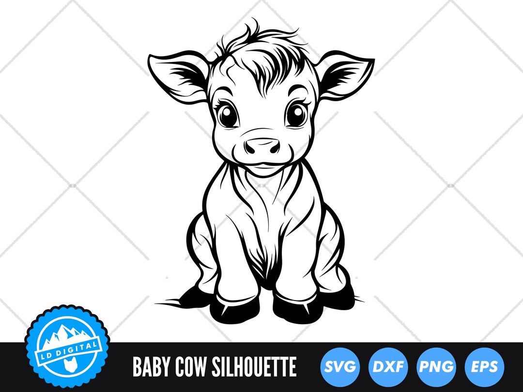 Cute Highland Cow SVG Files | Baby Cow Cut Files | Farm Animal SVG ...