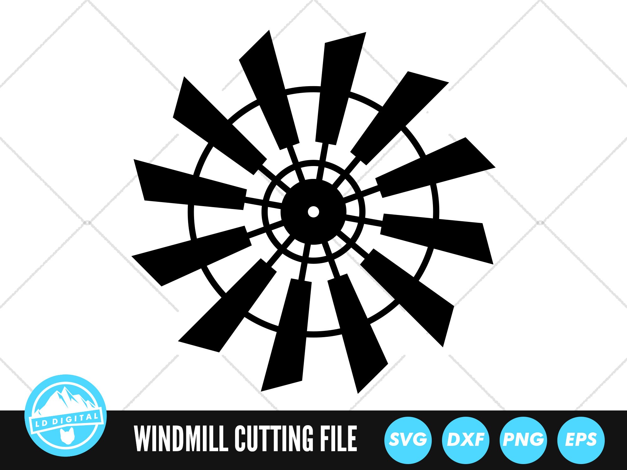 Windmill SVG Files Farm House Cut Files Windmill Vector | Etsy