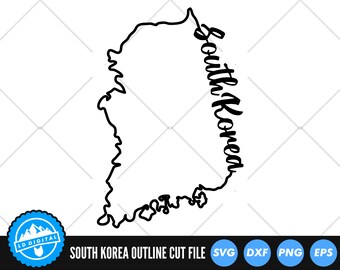South Korea Map Svg - Etsy