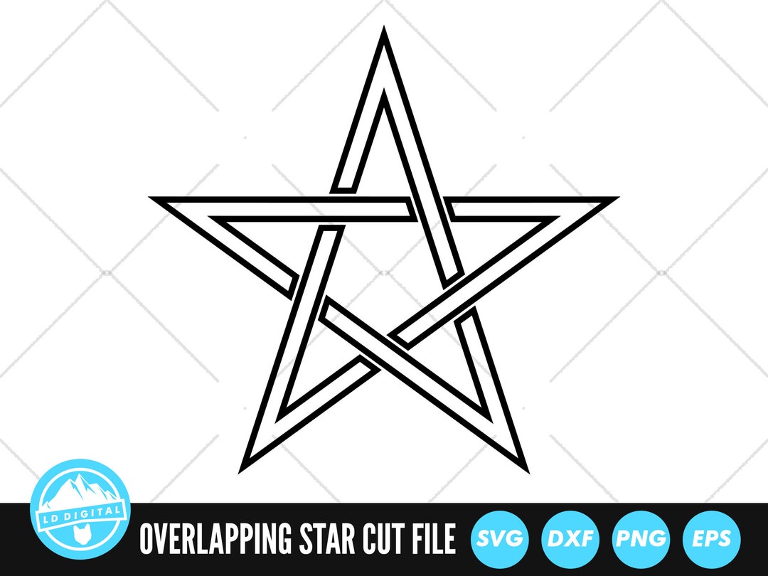 Overlapping Star SVG Files | Interwoven Star Cut Files | Star Vector ...