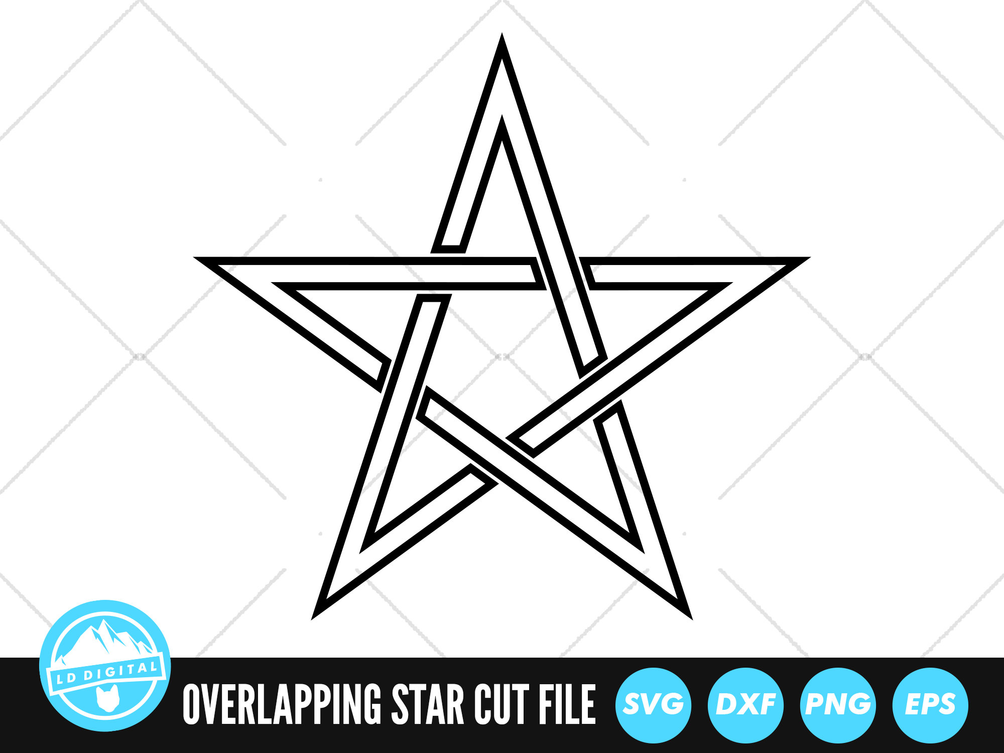 Overlapping Star SVG Files Interwoven Star Cut Files Star - Etsy