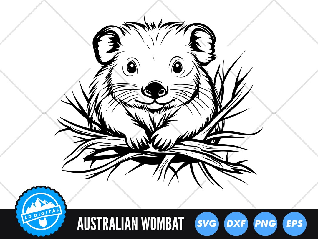 Australian Wombat SVG Files | Wombat Cut Files | Australian Outback ...