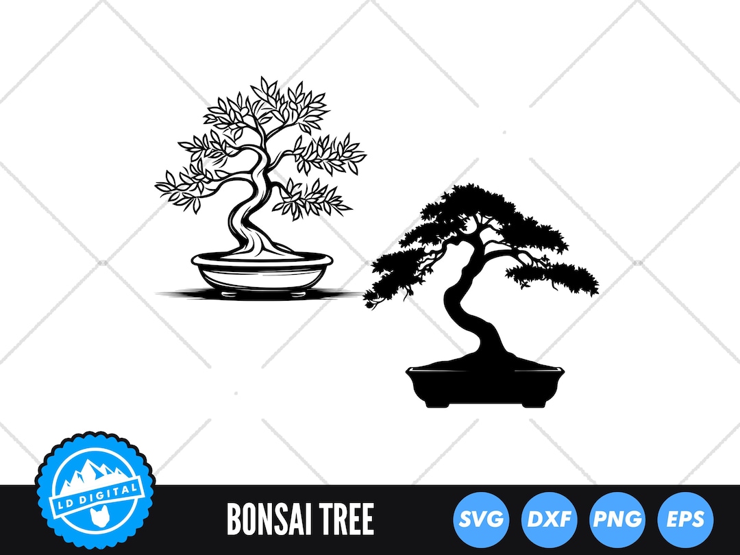 Bonsai Tree SVG, Zen Garden Clipart, Miniature Tree Silhouette ...