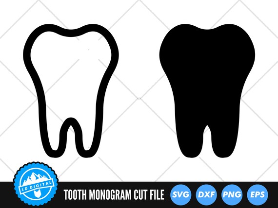 Tooth SVG Files Tooth Outline and Silhouette Cut Files - Etsy