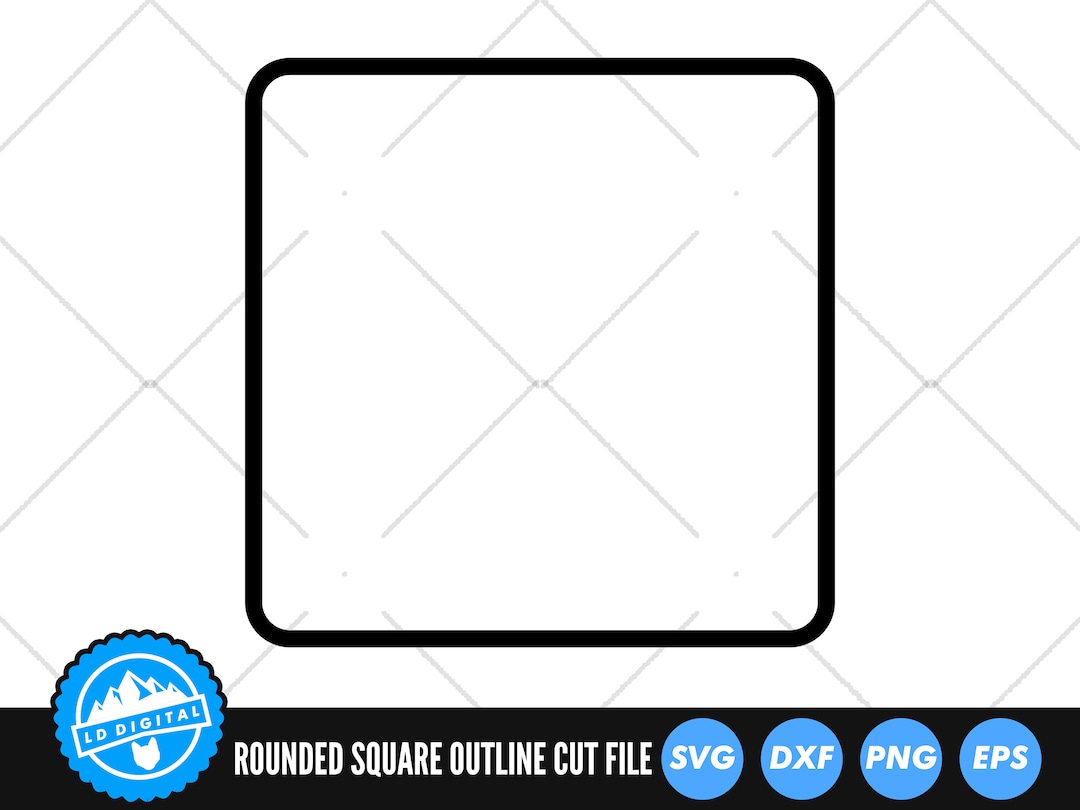 Rounded Square Outline SVG | Square Cut Files | Square Outline Vector ...