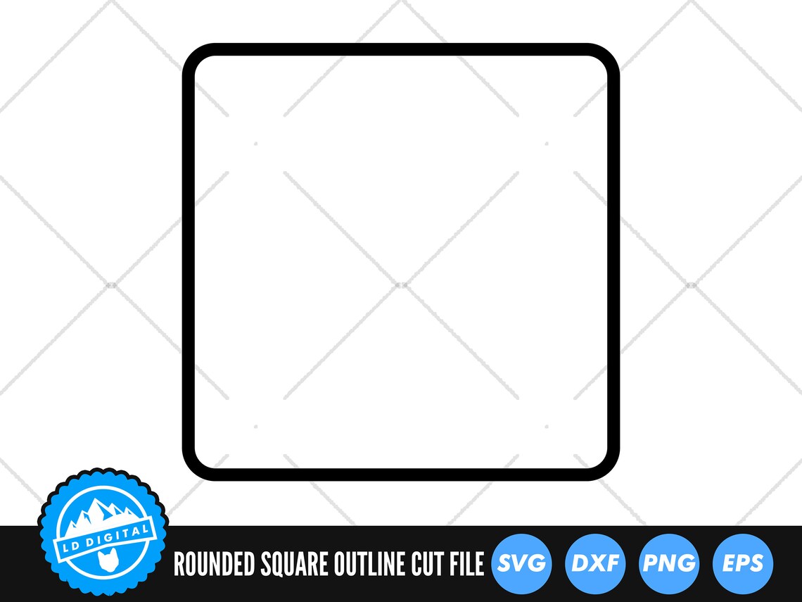 Rounded Square Outline SVG | Square Cut Files | Square Outline Vector ...