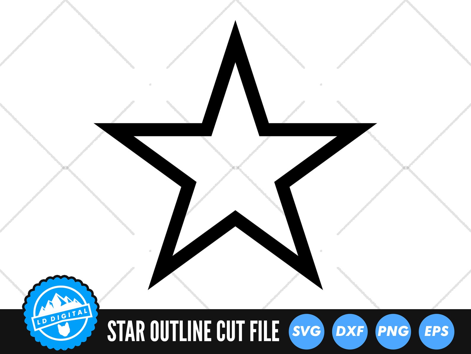 Star SVG Files Star Outline SVG Star Cut File Star - Etsy