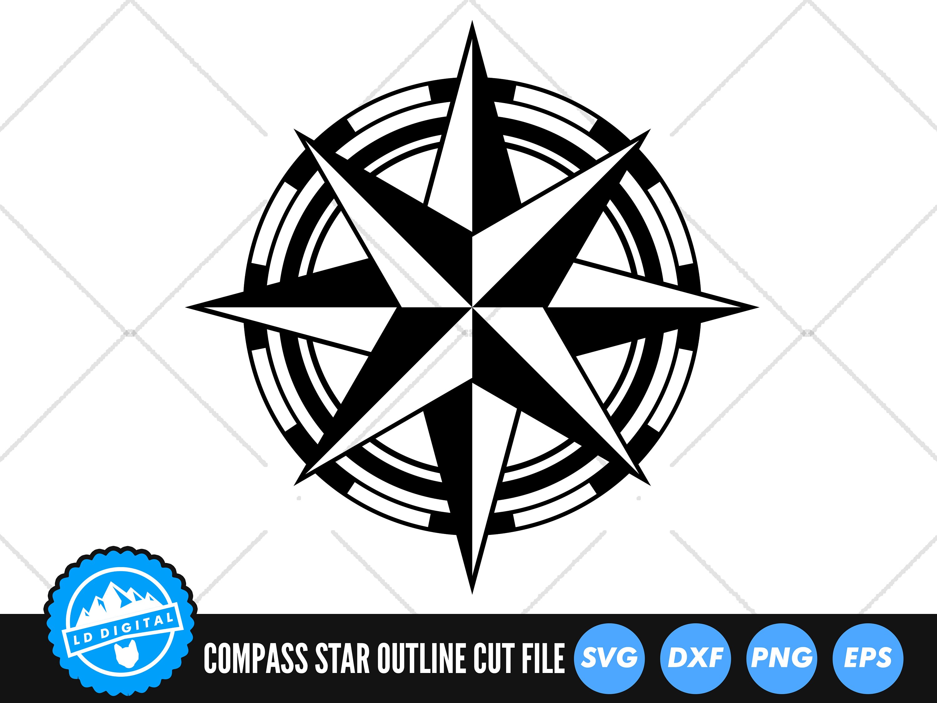 Craft Supplies & Tools Compass Star Clipart Compass Star Png Compass ...