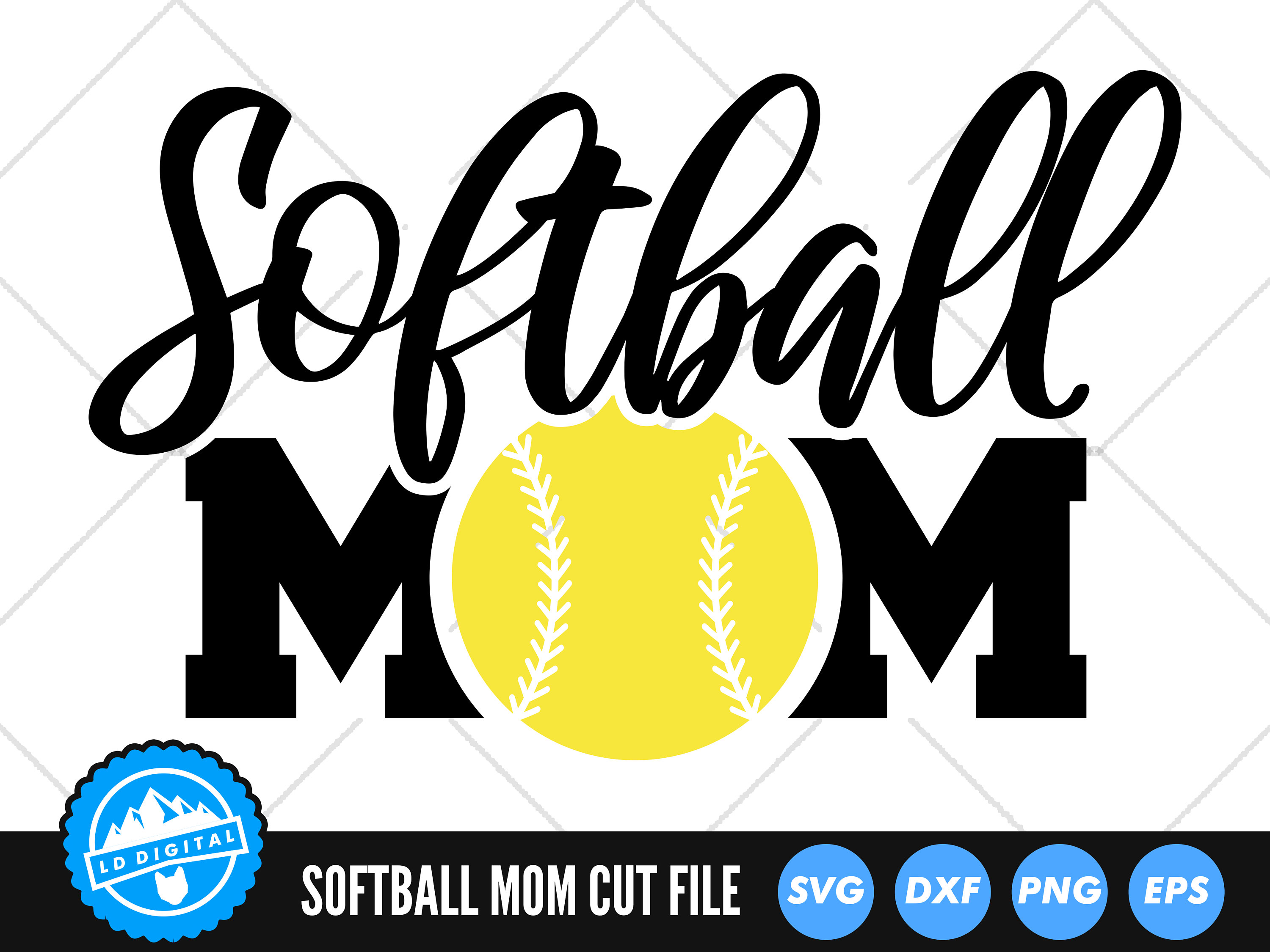 Softball Mom SVG Files | Softball Mum Cut Files | Softball Vector Files ...