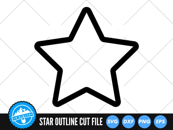 Star SVG Files Star Outline SVG Star Cut File Star - Etsy