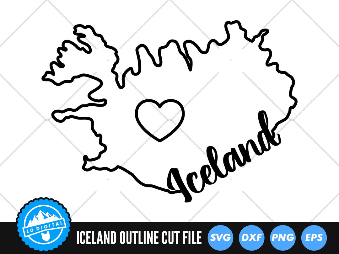Iceland SVG Iceland Cut Files Iceland Outline SVG - Etsy