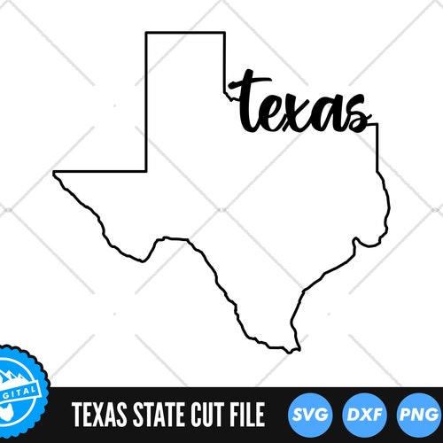 Texas Outline With Text SVG Files Texas Cut Files United - Etsy