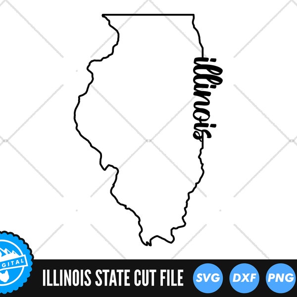 Illinois Map Svg - Etsy