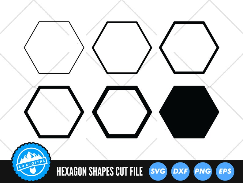 Hexagon Shape SVG Files Hexagon Frame Cut Files Shape - Etsy