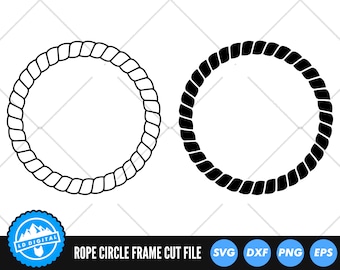 Rope Circle Frame Border SVG Files | Rope Circle Monogram Cut Files ...