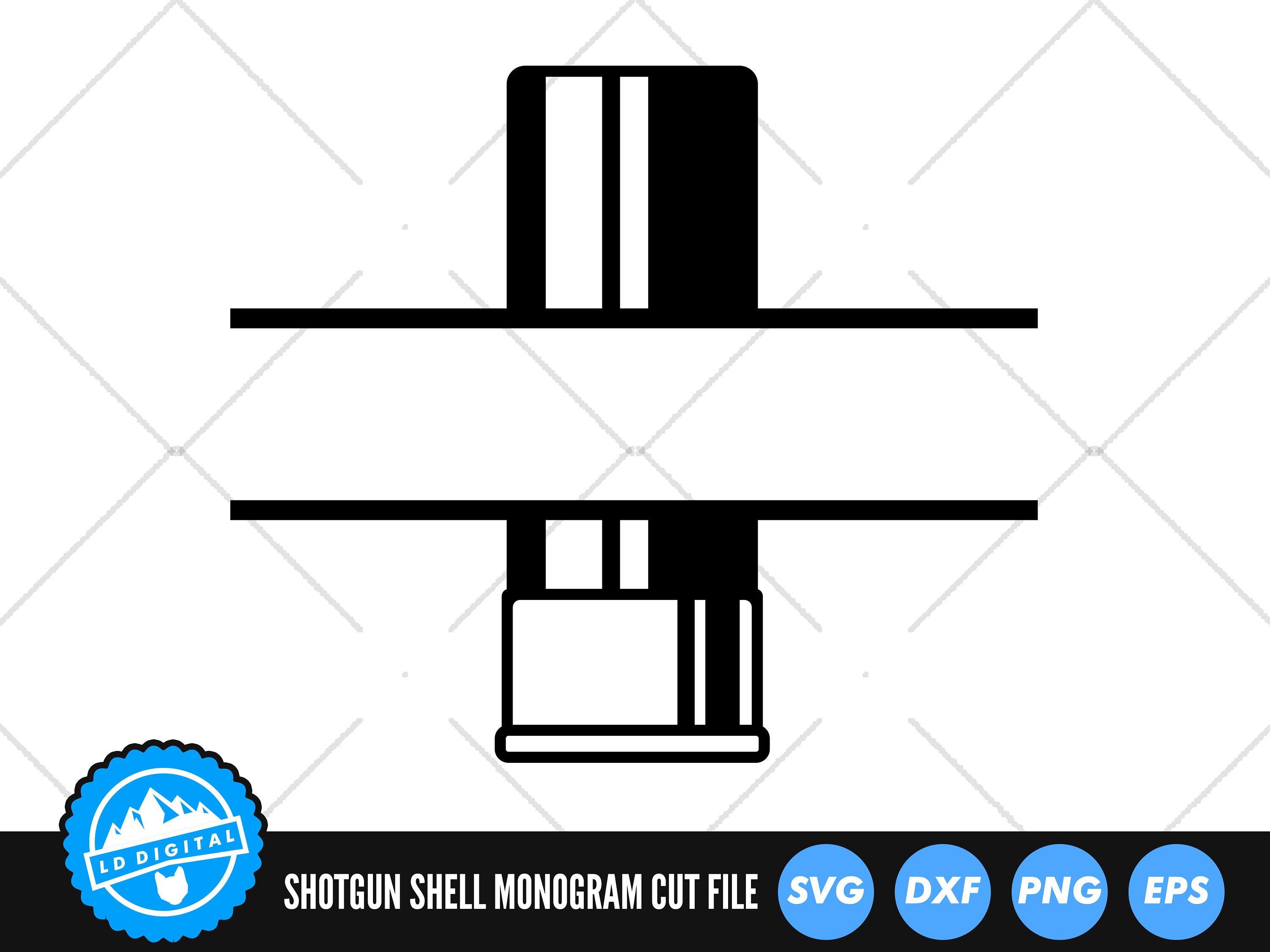 Shotgun Shell Split Frame SVG Files Shotgun Monogram Cut | Etsy